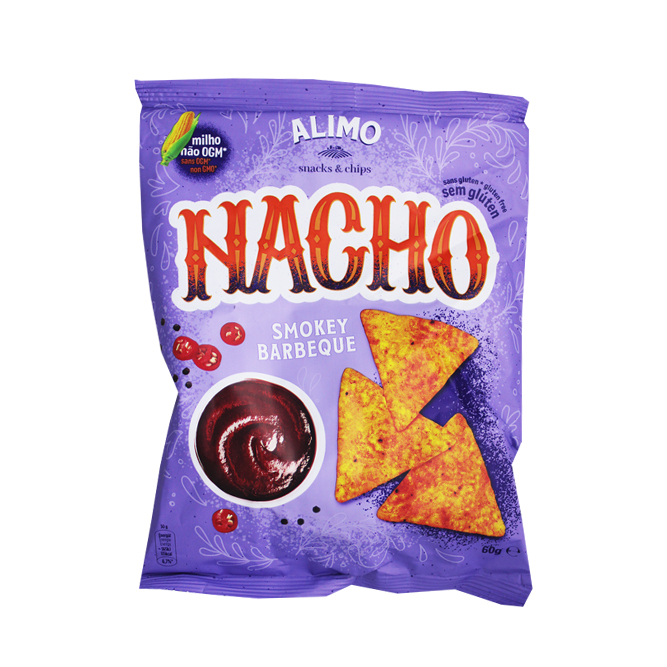 NACHO CHIPS SMOKEY BBQ ALIMO 60G - ALIMENTA ANGOLA RETAIL, LDA