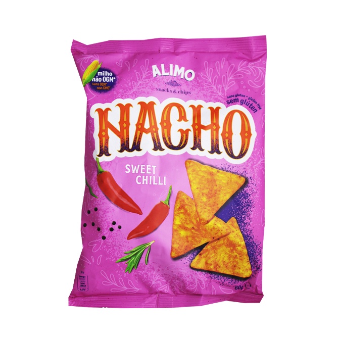 NACHO CHIPS SWEET CHILLI ALIMO 60G - ALIMENTA ANGOLA RETAIL, LDA